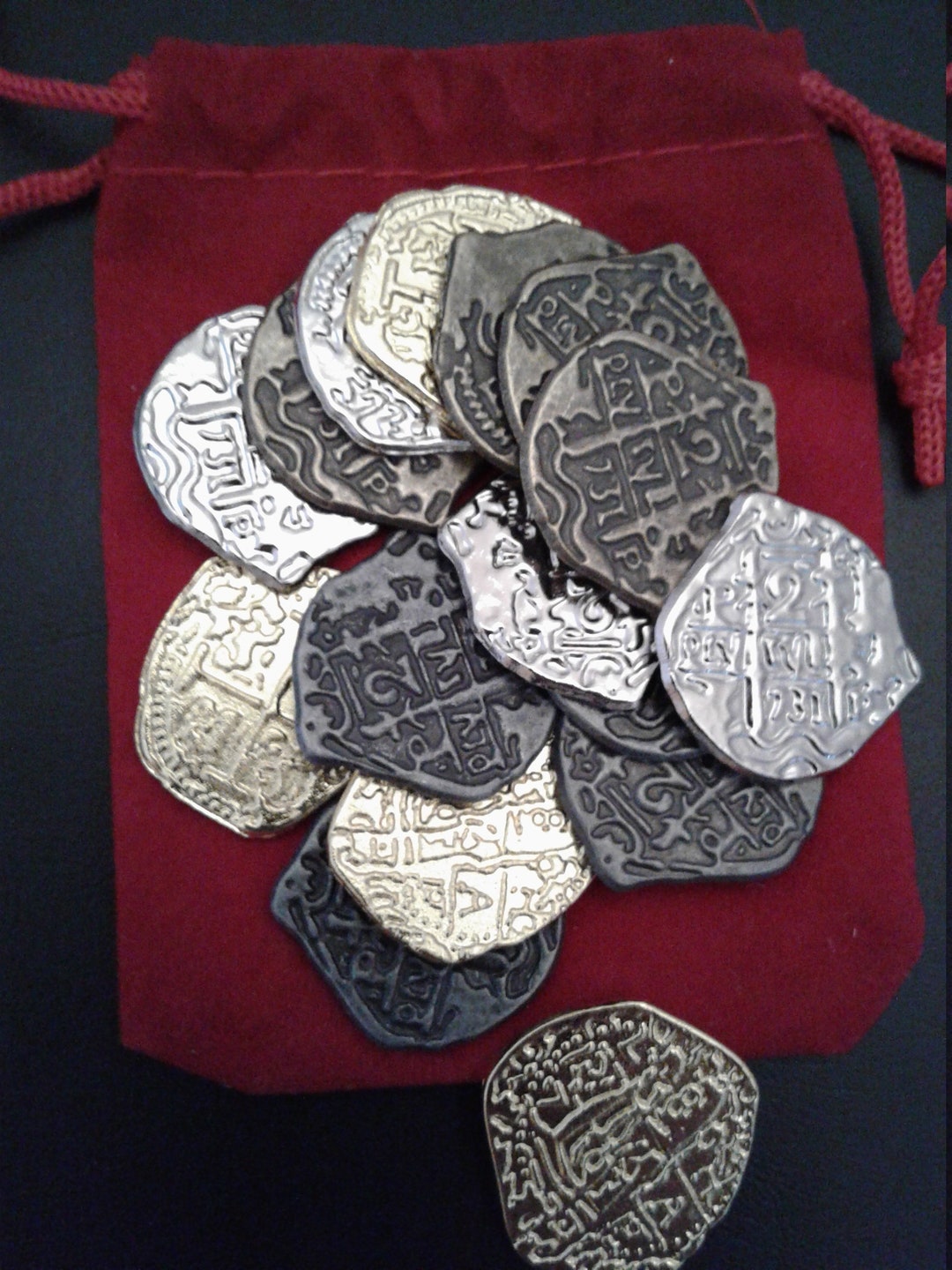 Pirate Treasure Coins: Spanish Doubloons Larp Accessories (16pc) - Etsy