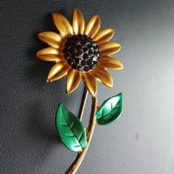 Sunflower Brooch - Etsy