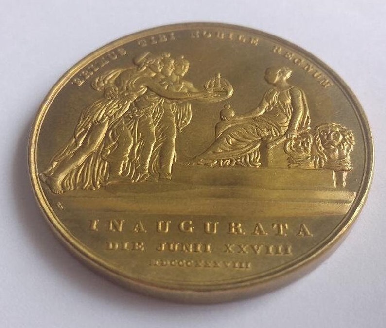 Queen Victoria CORONATION REPLICA Token 1837 : Tarnished - Etsy