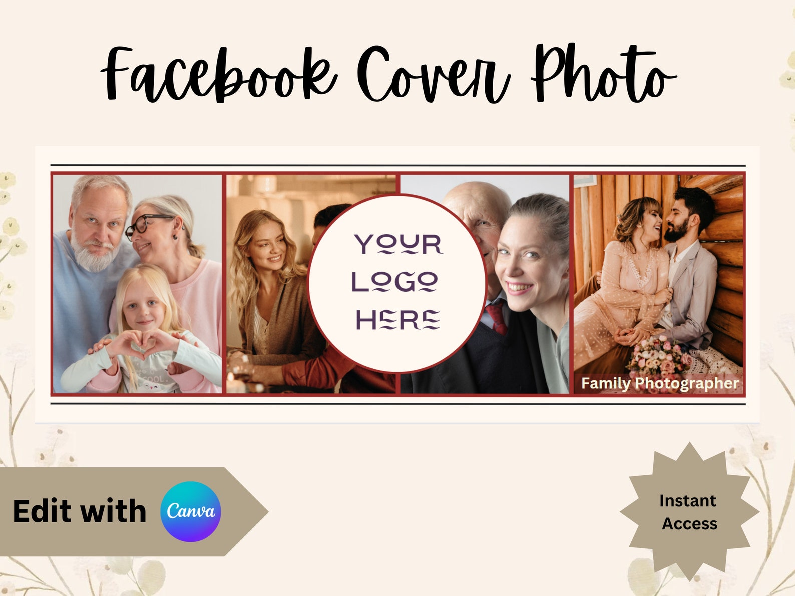 Photography Facebook Cover Template Social Media Banner Canva Facebook ...