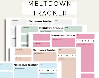 Meltdown and Behaviour Tracker Templates L Behaviour Monitoring ...