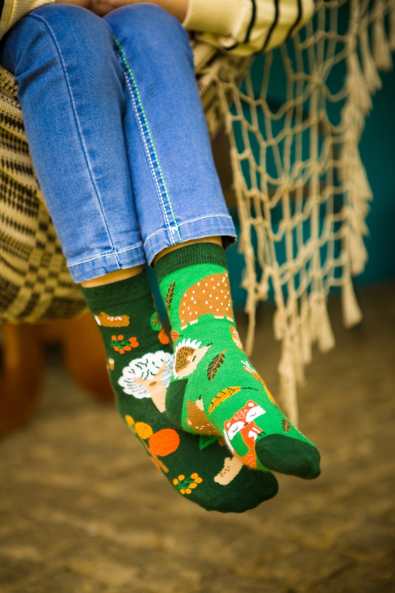 Cute Forest Animals Socks Kids Cute Kid Socks With Forest - Etsy