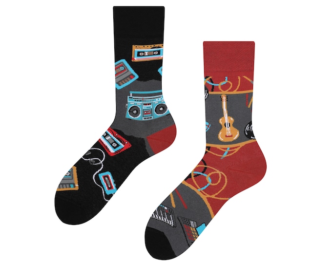 Retro Music Socks | Music Socks | Retro Design Socks | Colorful Socks ...