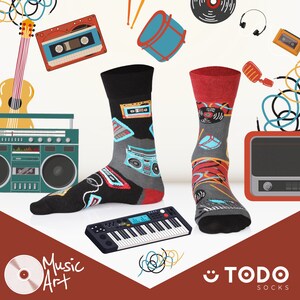 Retro Music Socks | Music Socks | Retro Design Socks | Colorful Socks ...