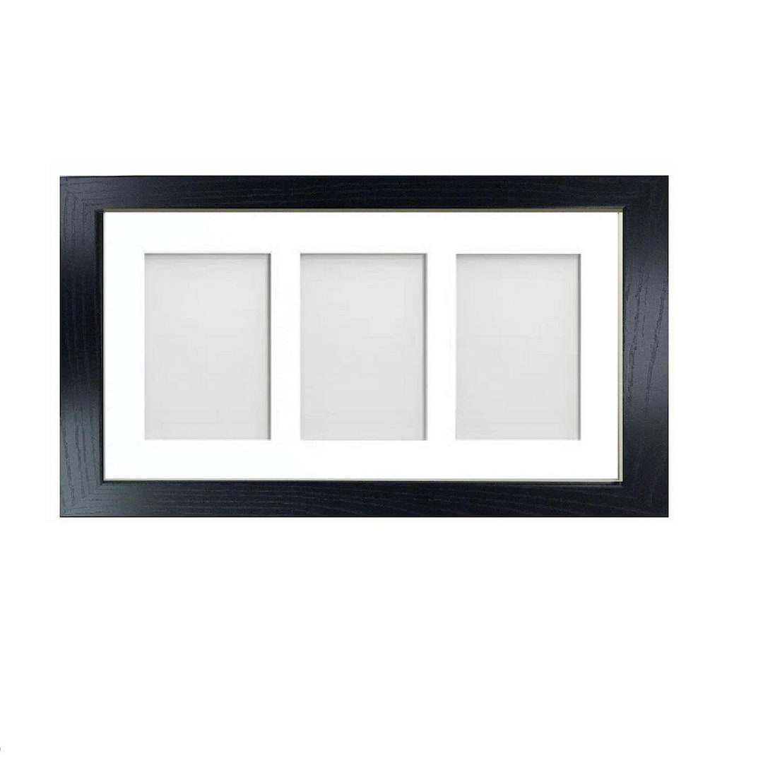 Black Multi Aperture Photo Frame: 3 A4 Pictures, Wall Hanging - Etsy UK
