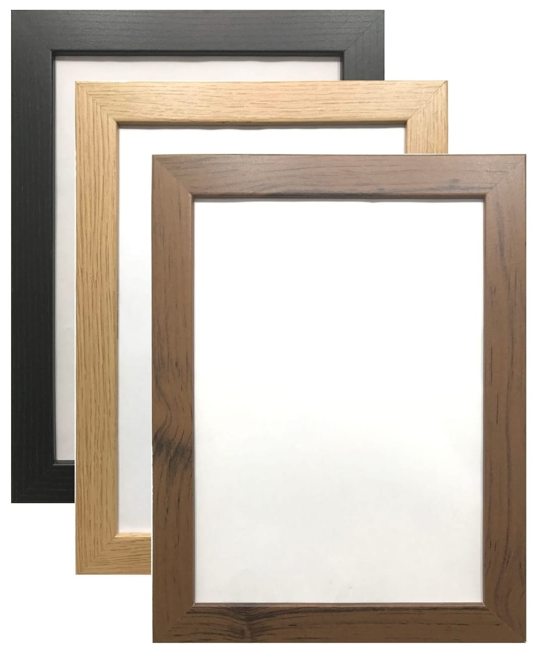 Panoramic Wood Effect Picture Frame Photo Frames Black Silver White ...