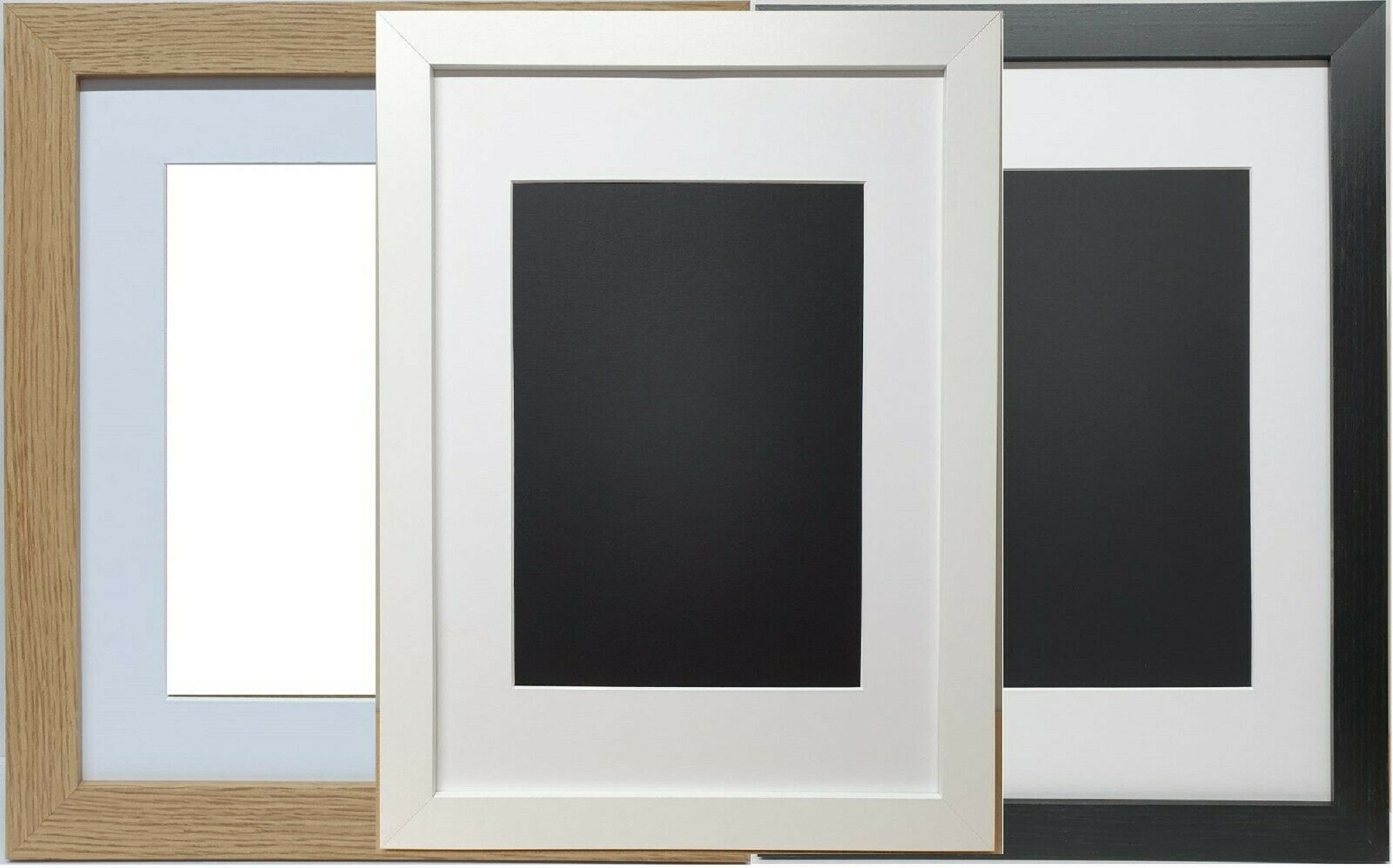 Wood Effect Picture Frame Photo Frames With White Mounts - Etsy UK