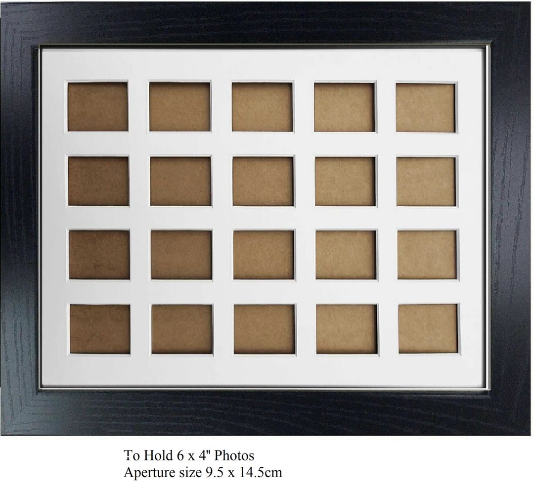 Large Multi Photo Frame: Black Veneer, Holds 20 6x4 Photos - Etsy UK