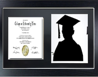 Graduation Double Photo Frame for 1 A4 Certificate and | Etsy