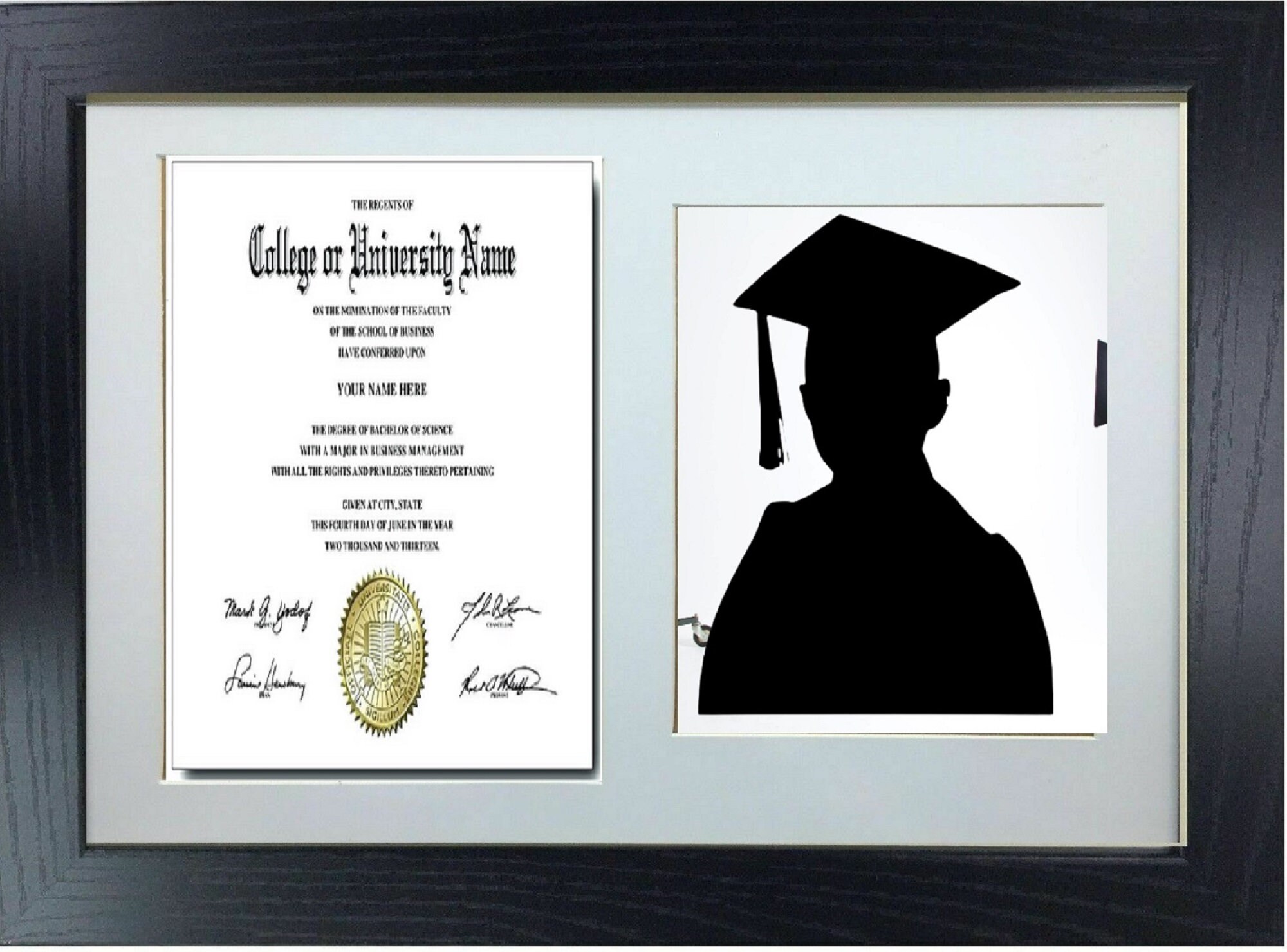 Graduation White Mounted Double Photo Frame for 1 A4 - Etsy UK
