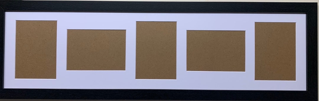 Multi Aperture Photo Picture Frame Holds 5 5 X 7 Photos in a 30mm Black ...