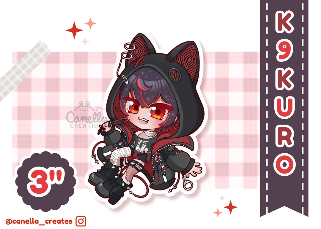 K9kuro Laminated Glossy Vinyl Sticker Vshojo - Etsy