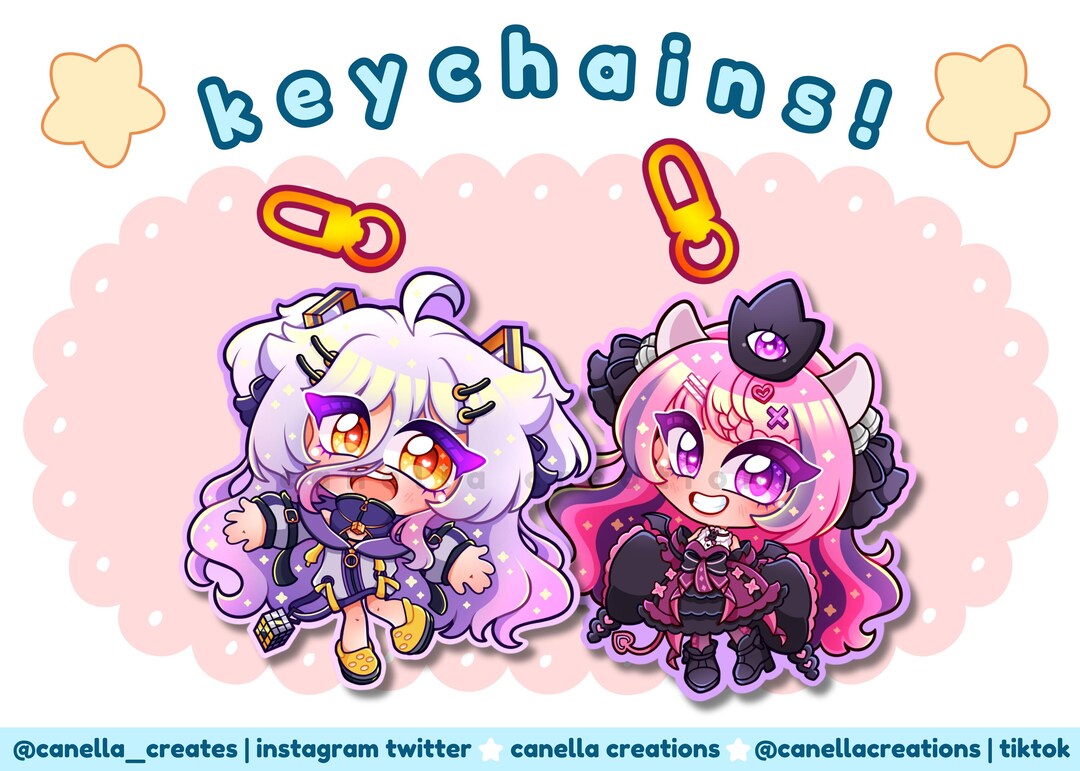Indie Vtuber Acrylic Charms - Ironmouse (cult Princess) & Henya - Etsy