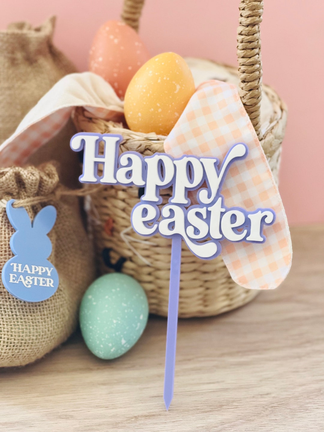 Easter Topper Easter Cake Topper Happy Easter Cake Topper - Etsy