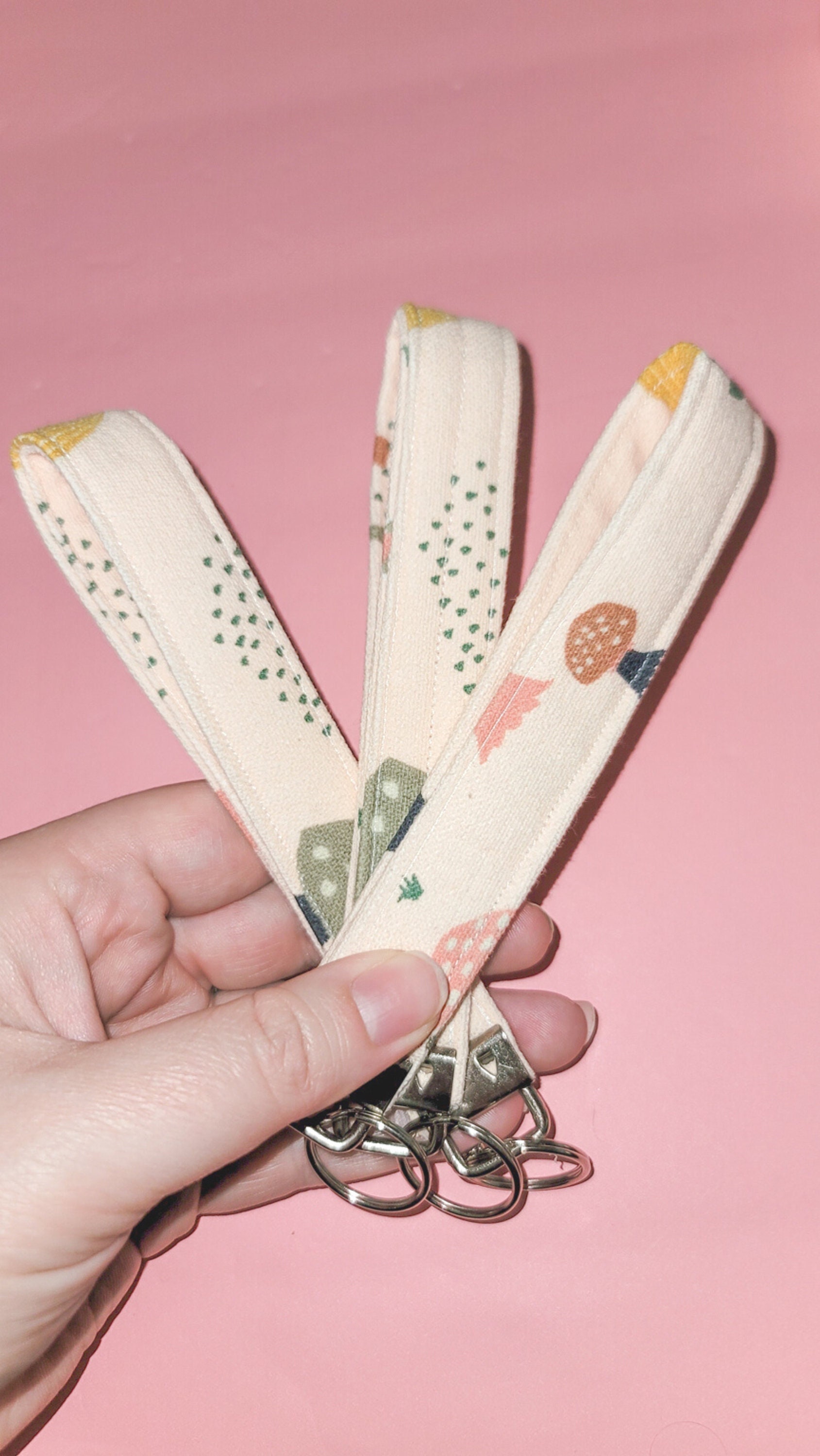 Cottagecore Pink Mushroom Key Fob Handmade Key Fob Handmade Key Chain ...