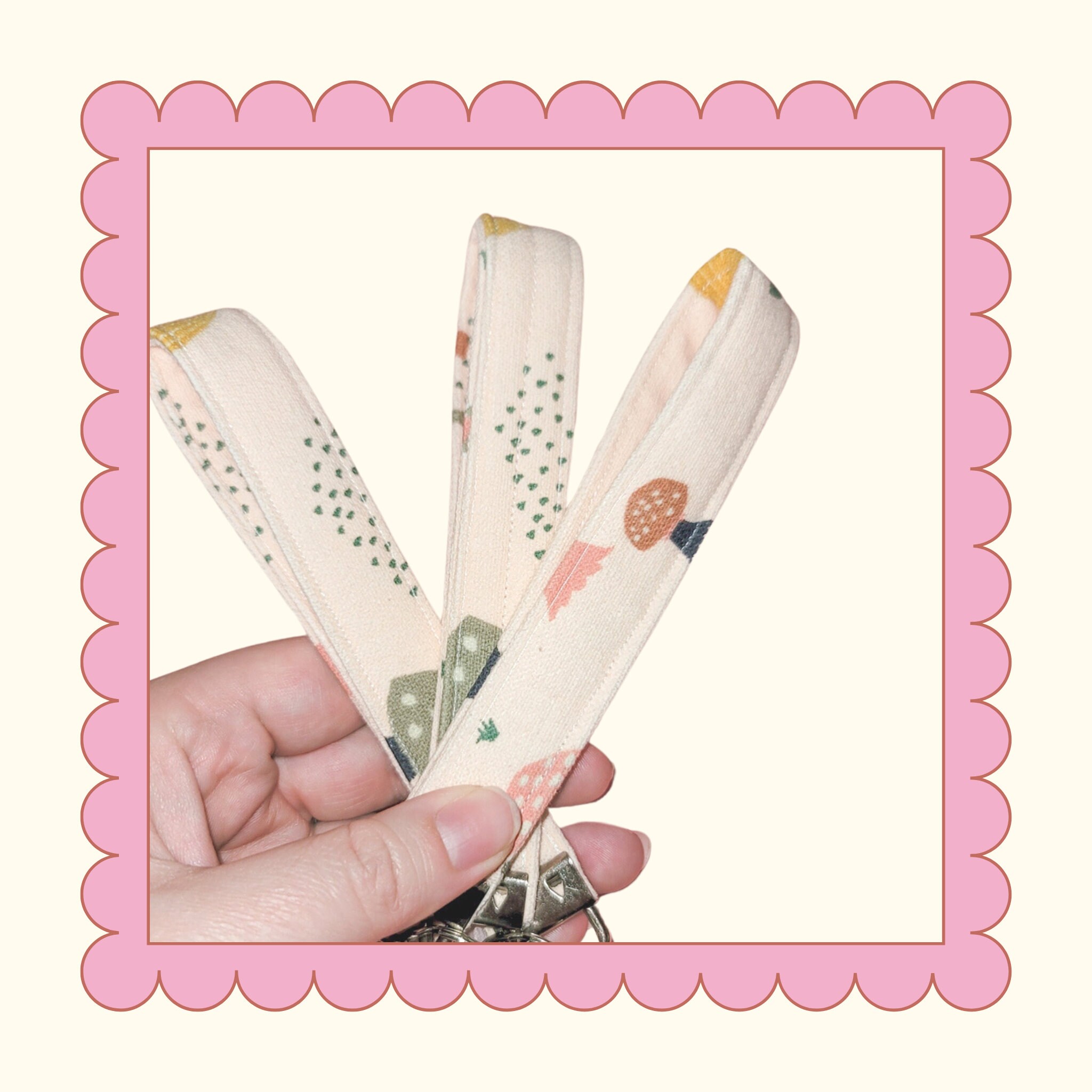 Cottagecore Pink Mushroom Key Fob Handmade Key Fob Handmade Key Chain ...