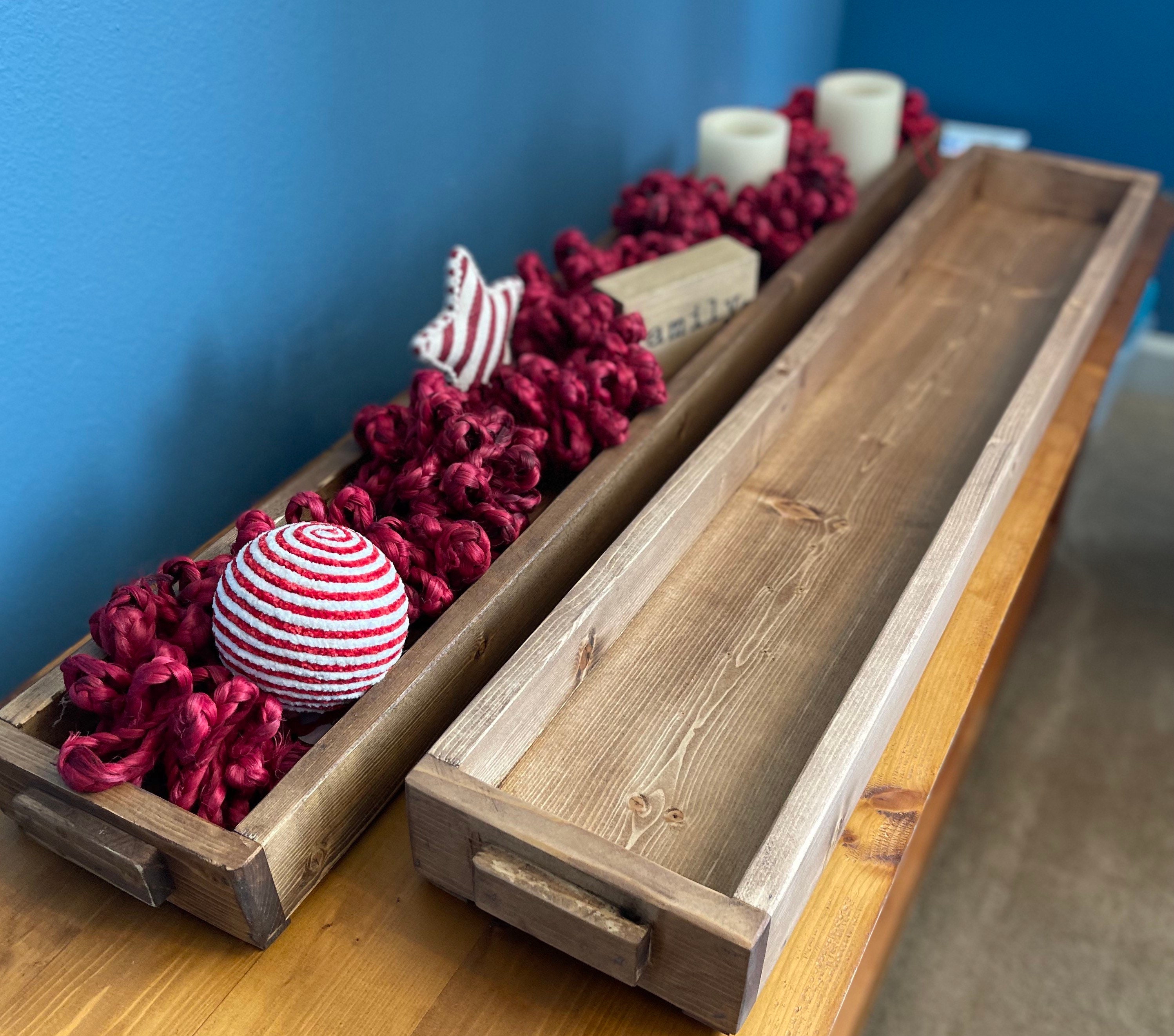 Handmade Rustic Wooden Trough, Farmhouse Table Centerpiece - Etsy
