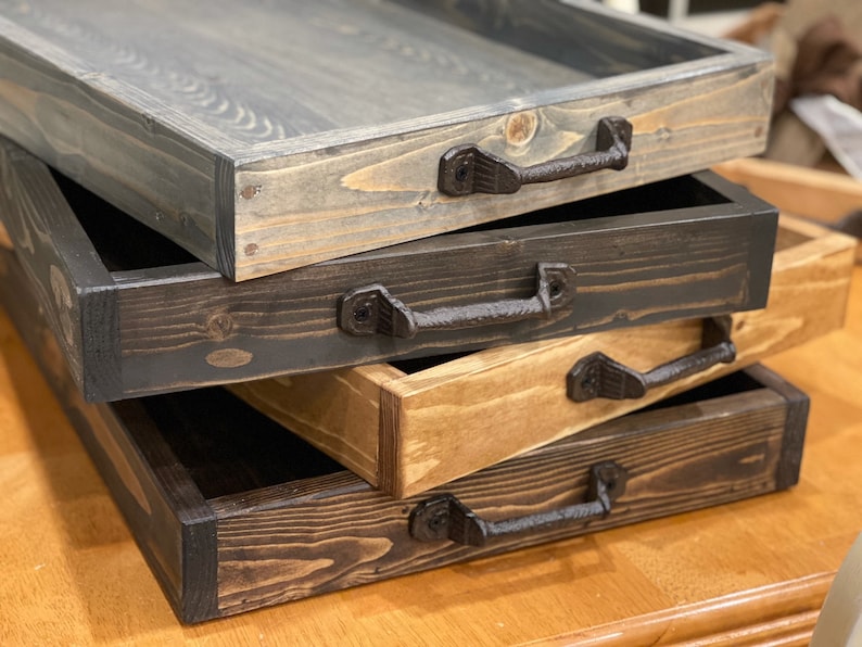 Rustic Tray Serving Tray Handmade Tray Centerpiece Home - Etsy