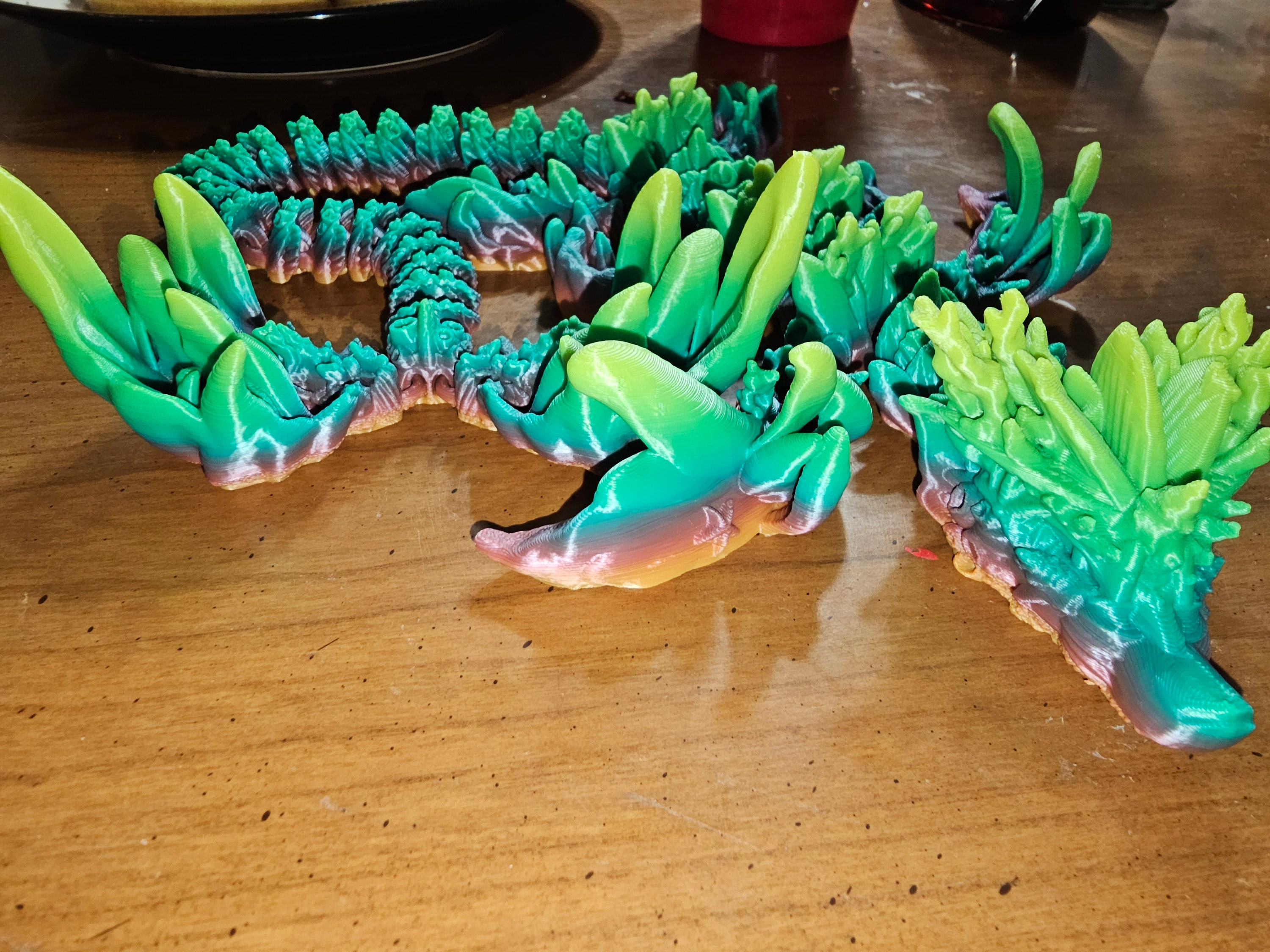 3D Printed Articulated Coral Reef Dragon - Etsy