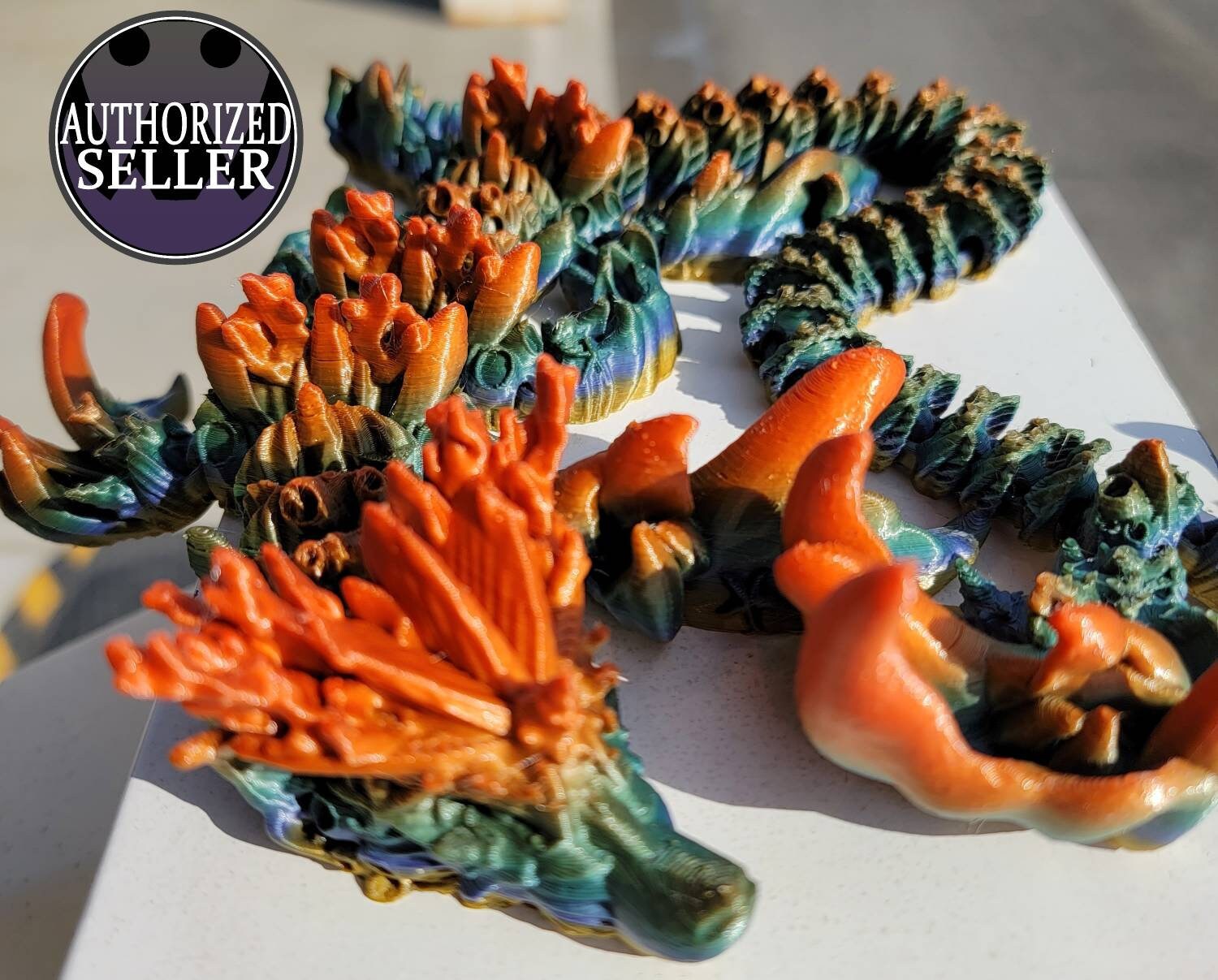 3D Printed Articulated Coral Reef Dragon - Etsy