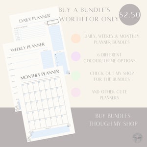 6 Pastel Coloured Daily/weekly/monthly DIGITAL & Printable Planners - Etsy