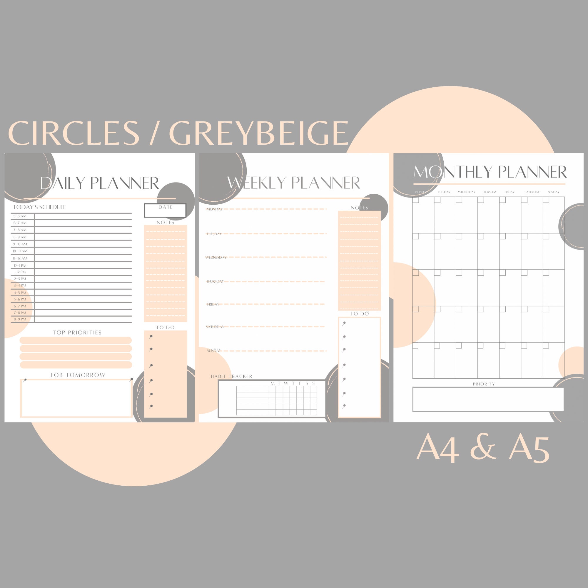 6 Pastel Coloured Daily/weekly/monthly DIGITAL & Printable Planners - Etsy