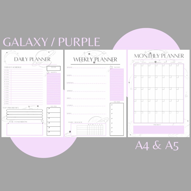 6 Pastel Coloured Daily/weekly/monthly DIGITAL & Printable Planners - Etsy