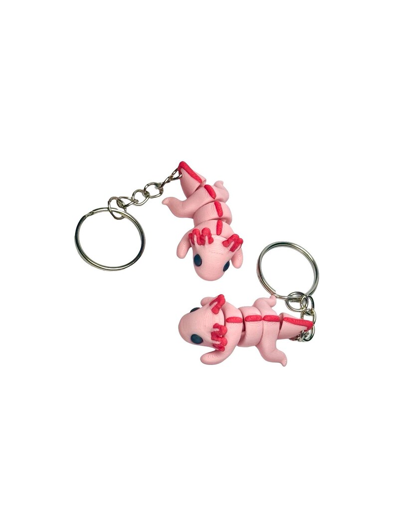 Axolotl Keychain Articulated Mini Animal Keyring - Etsy