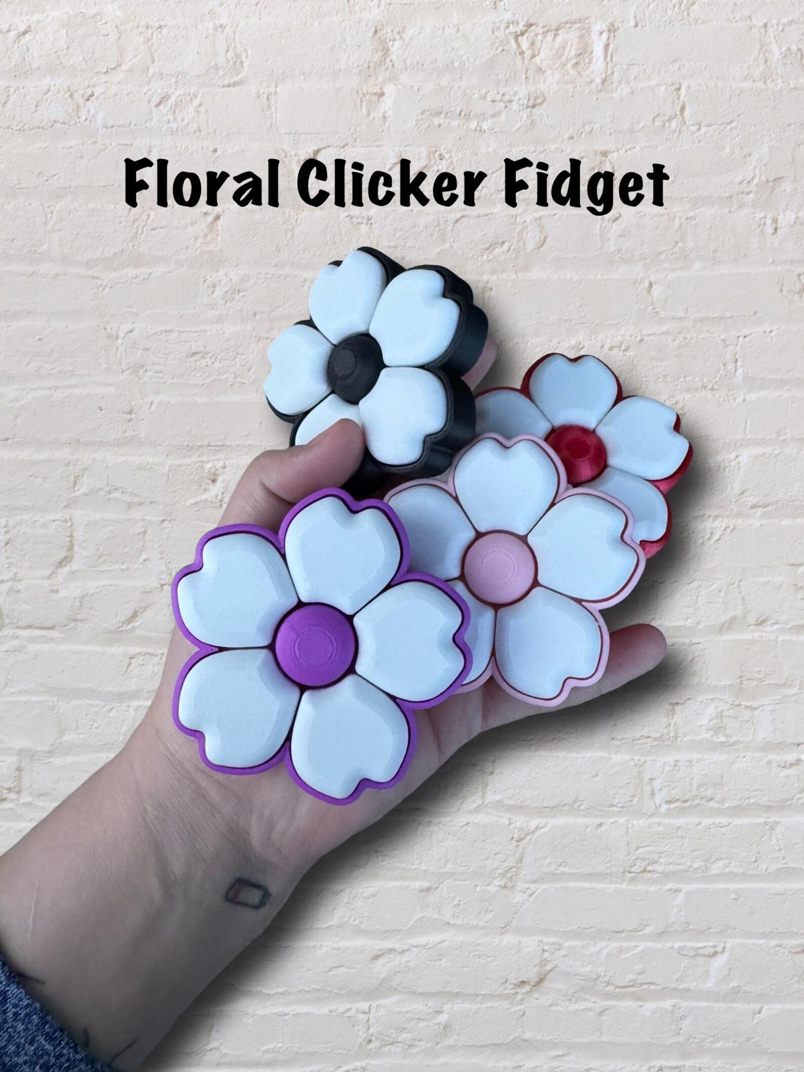 Flower Clicker Fidget Toy Floral Button Click Sensory - Etsy