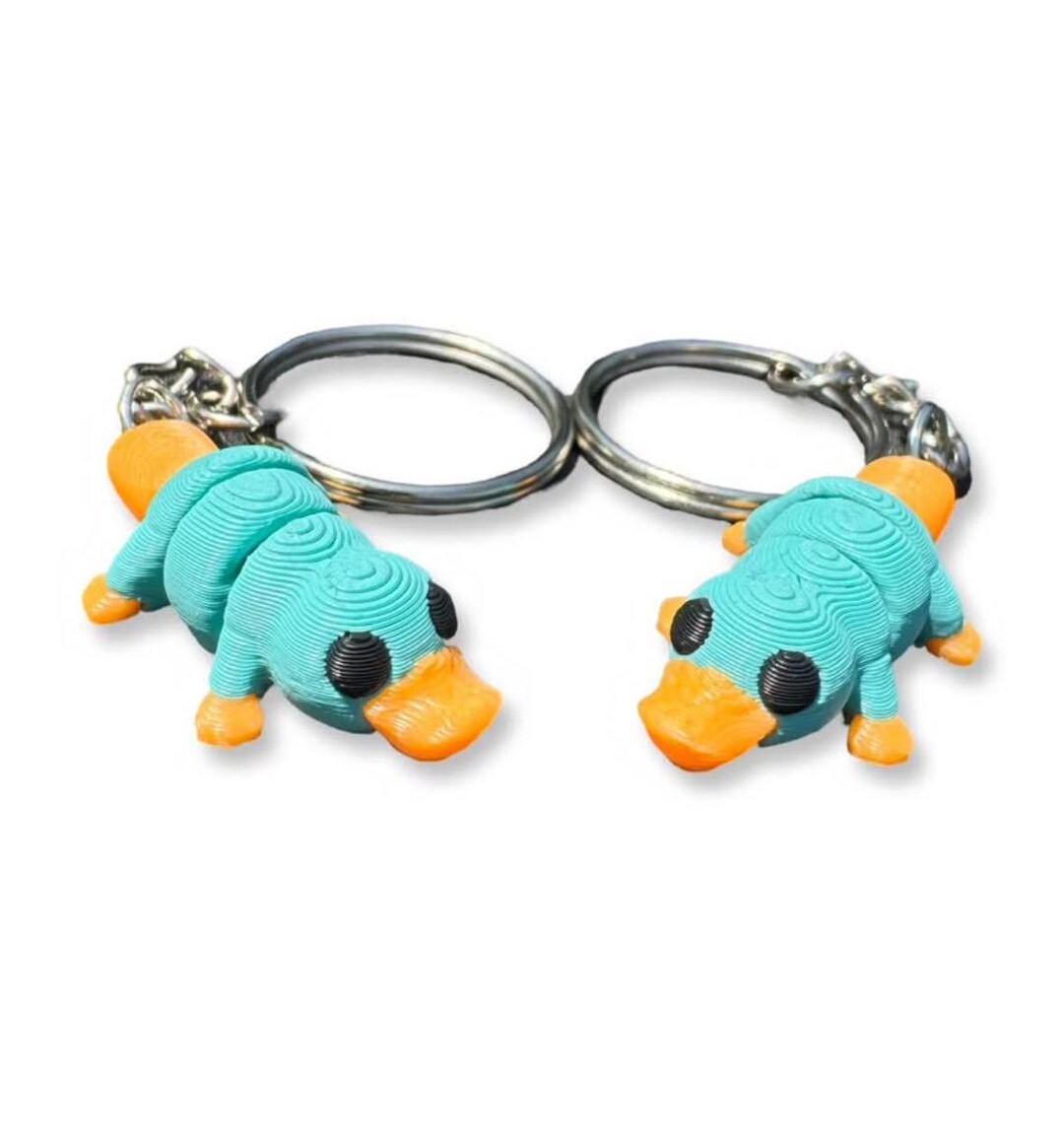 Platypus Keychain in Perry the Platypus Colors 3D Printed Mini ...