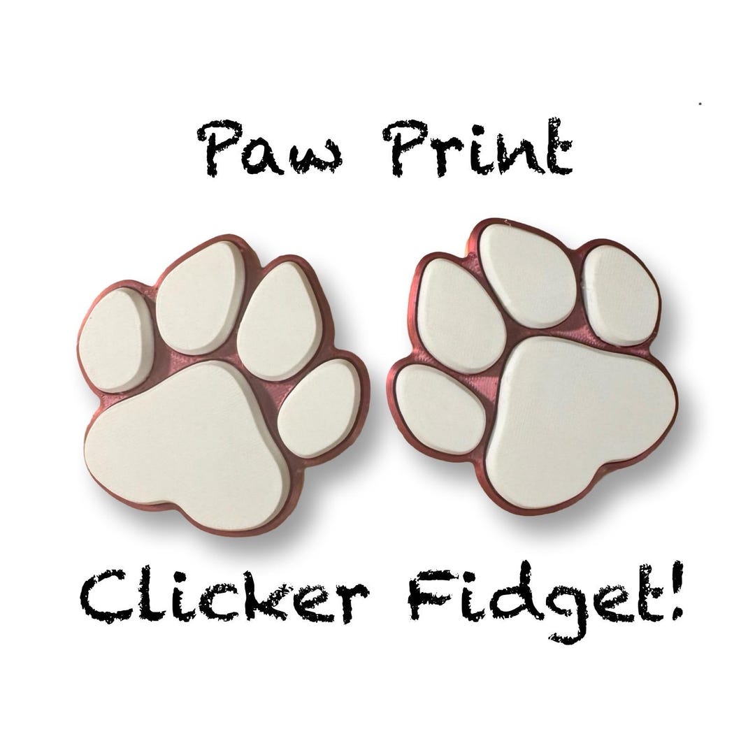 Paw Print Large Fidget Clicker 5 Button Key Fidget Toy Adhd - Etsy