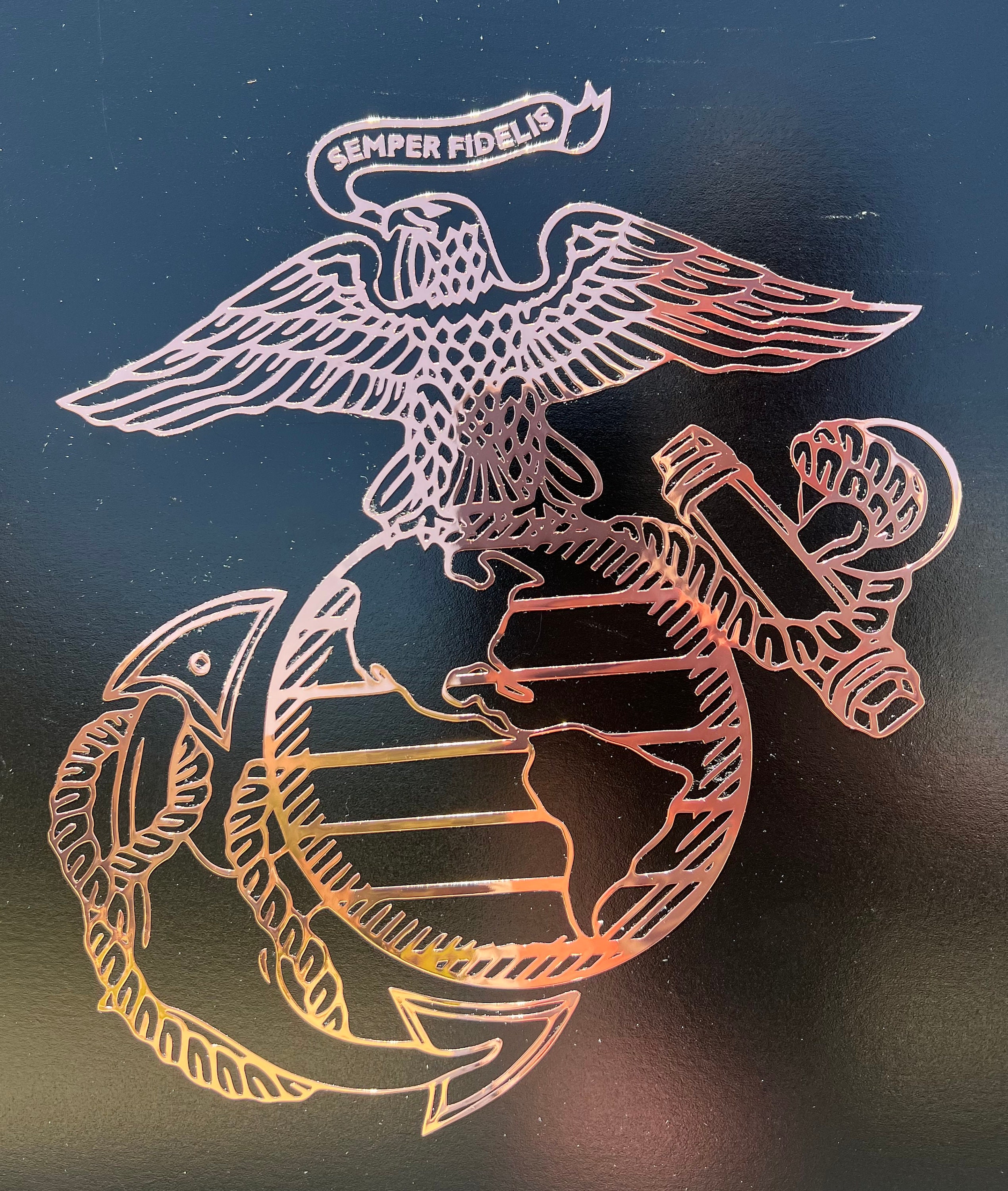 USMC Transfer Sticker Shiny Metallic Gold, Silver, Rose Gold. EGA ...