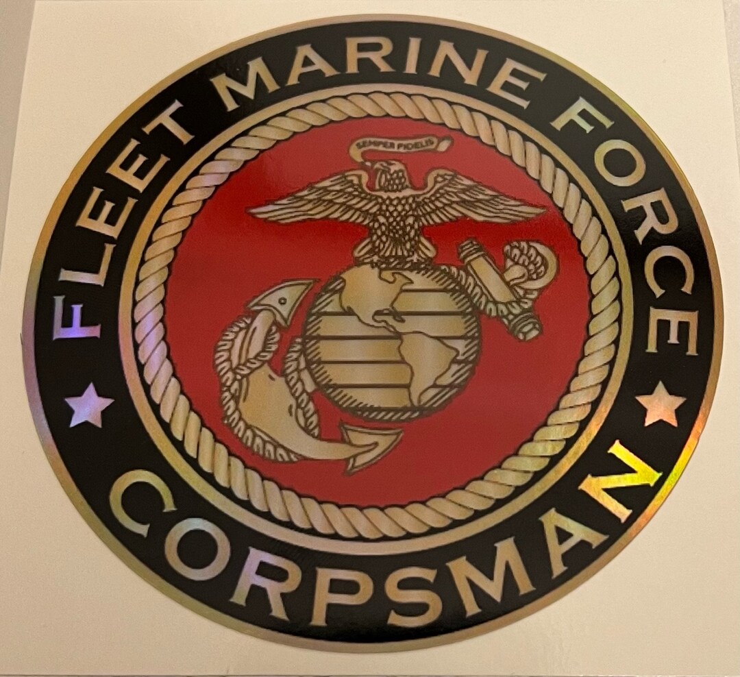 Fleet Marine Force Corpsman Holographic Vinyl Sticker - Etsy