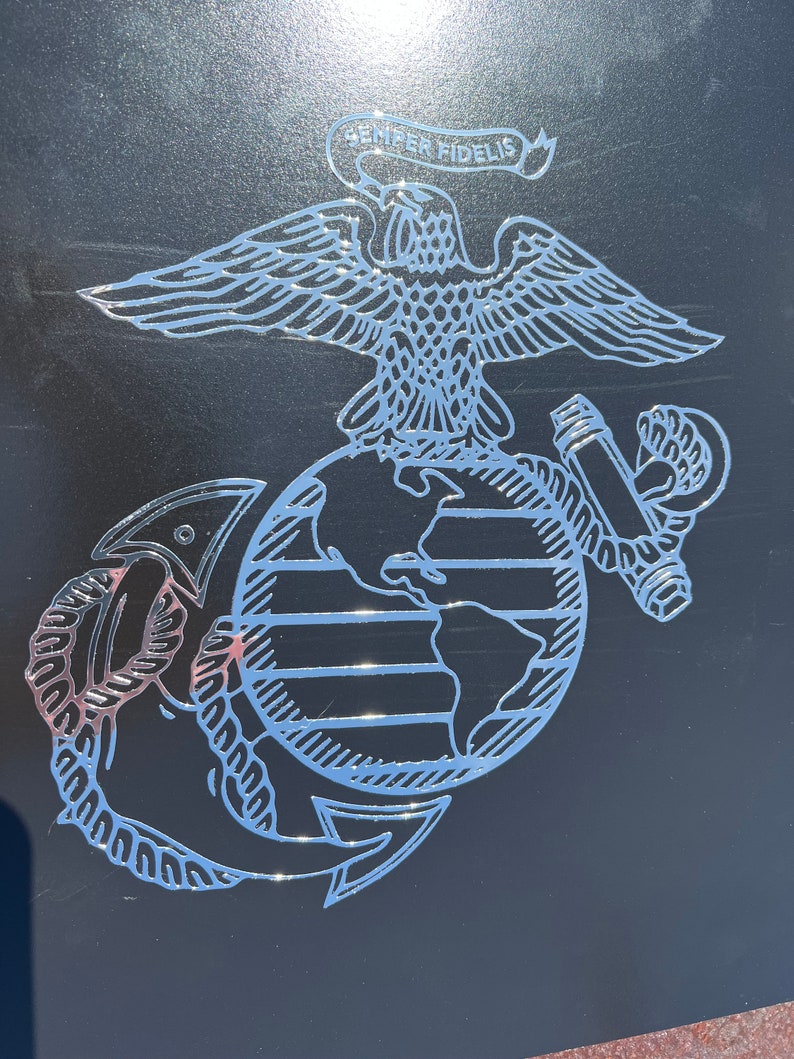 USMC Transfer Sticker Shiny Metallic Gold, Silver, Rose Gold. EGA ...