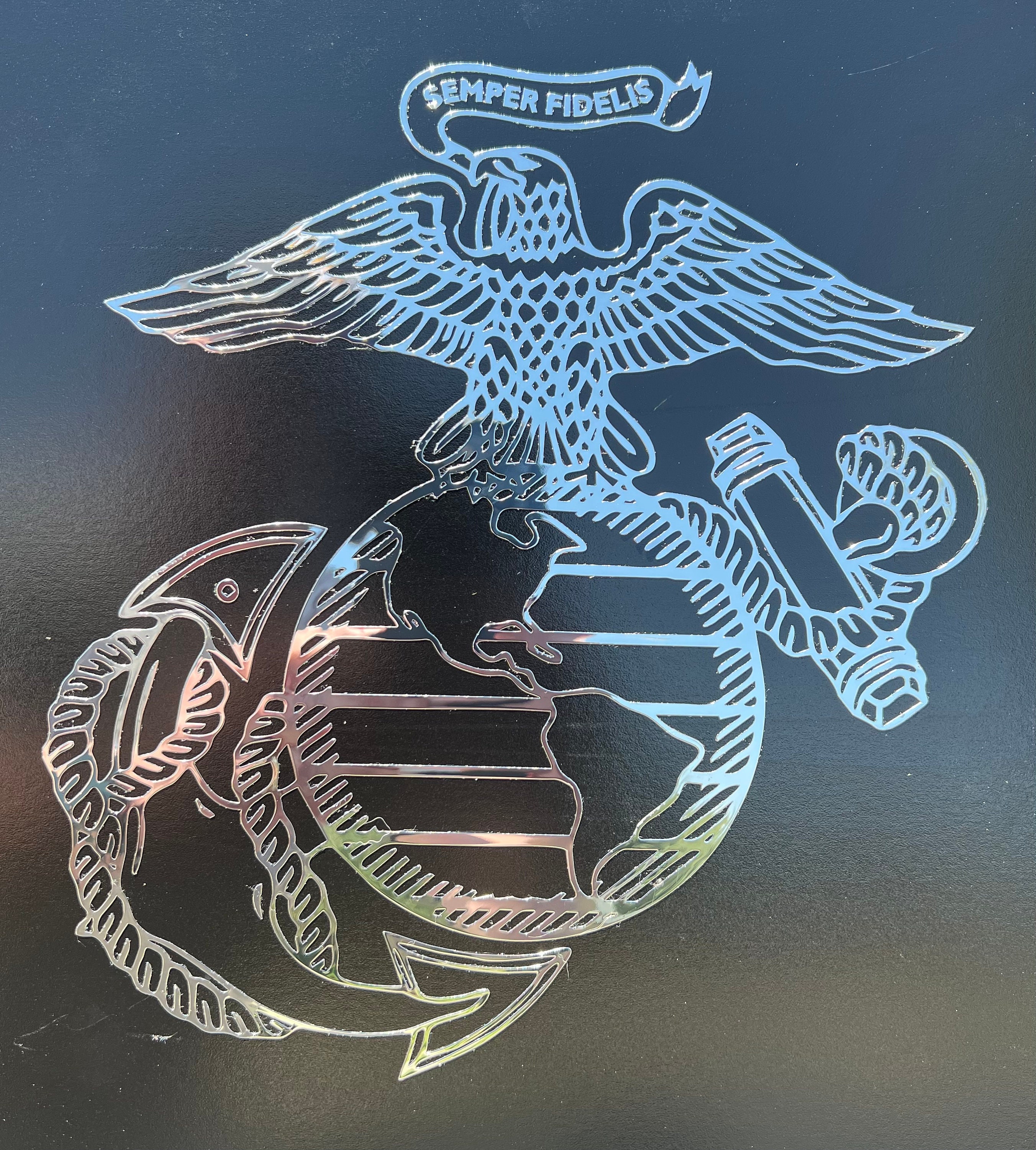 USMC Transfer Sticker Shiny Metallic Gold, Silver, Rose Gold. EGA ...