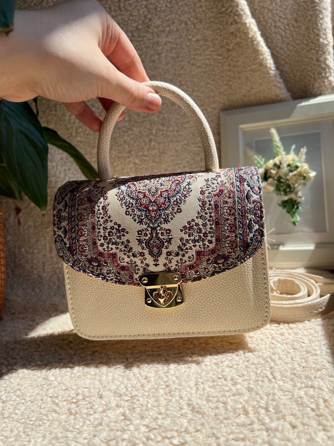 Mini Croc Effect Crossbody Bag in Gold,turkish Bag,chain Strap Bag ...