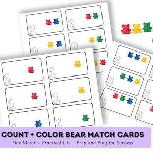 Count and Color Activity With Bear Counters Numbers 1-10, Matching ...