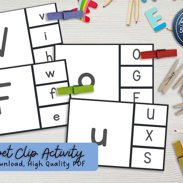 Alphabet Clip Cards - Etsy