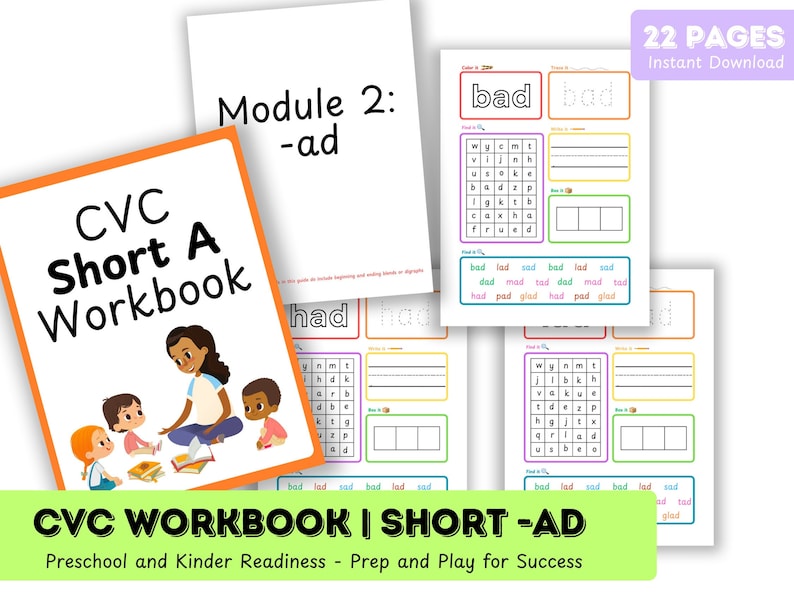 CVC Workbook| Homeschool Resources, Phonics Activity Sight Words ...
