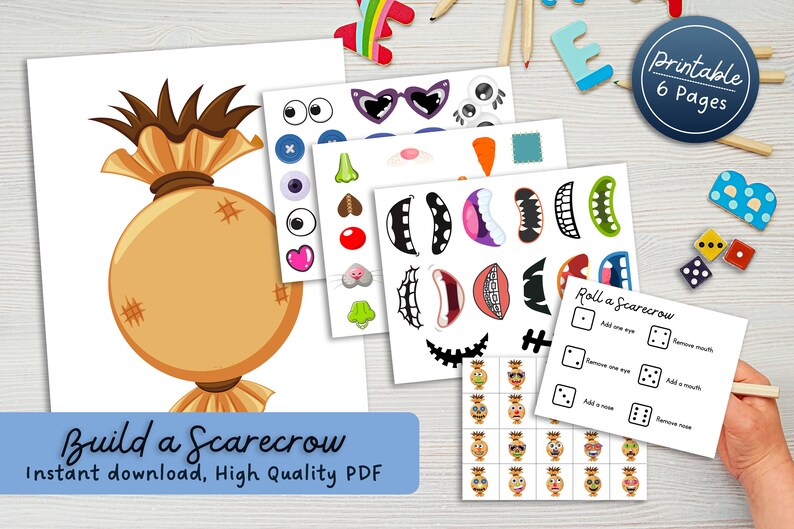 Build a Scarecrow | Cut and Paste Fall Activity Cutting Practice ...