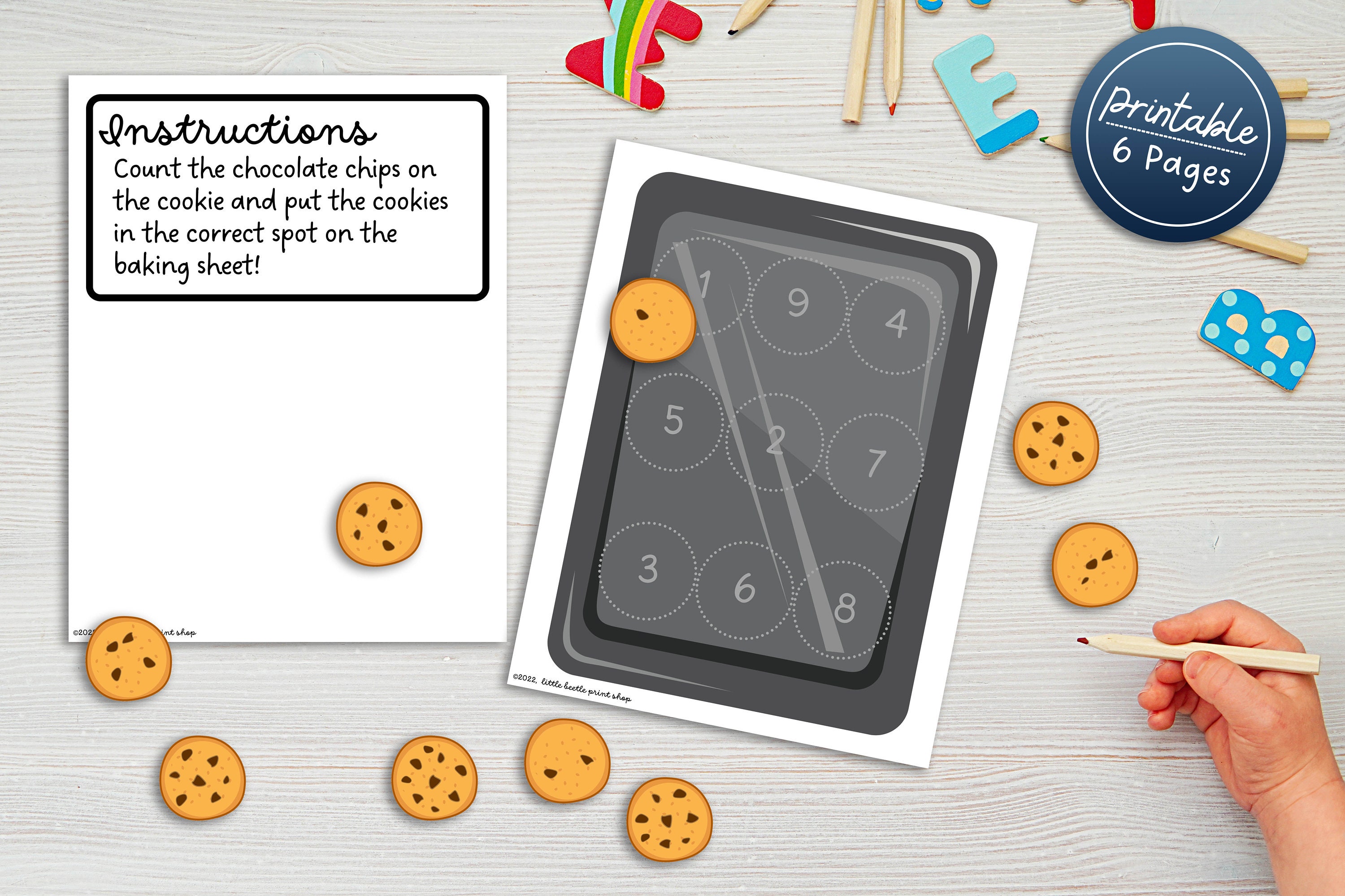 Count the Cookies Math for Kids Pre-school Activities Worksheet ...