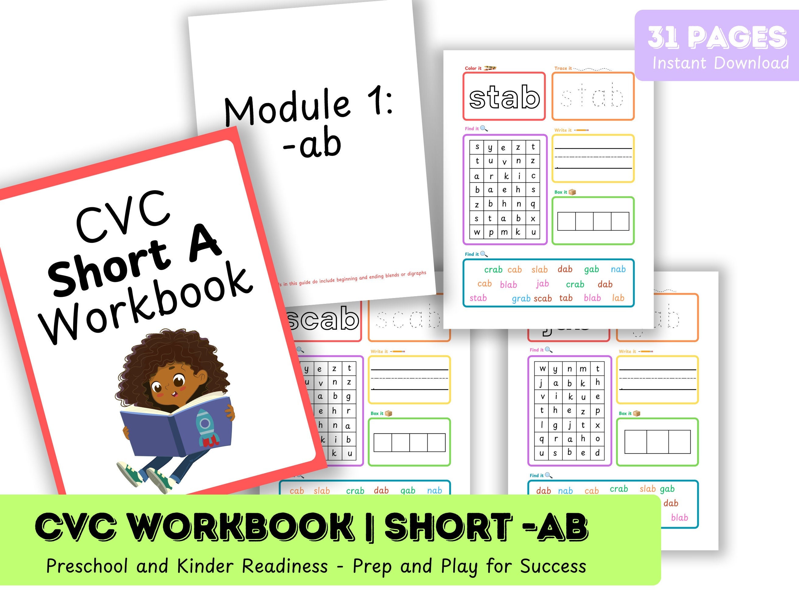 CVC Workbook| Homeschool Resources, Phonics Activity Sight Words ...