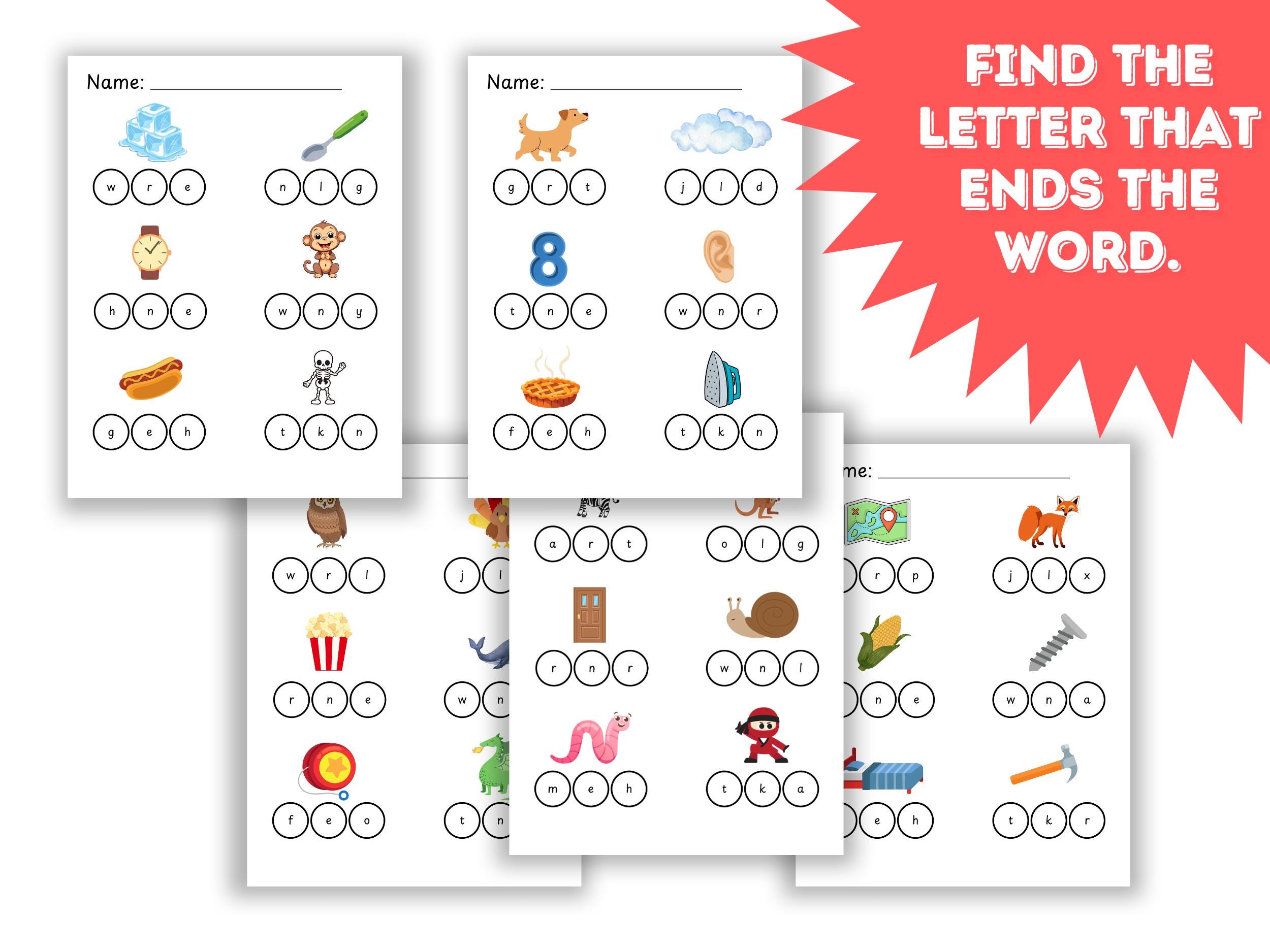 Ending Sound Worksheets | Phonics CVC Amplify Phonemic Awareness ...