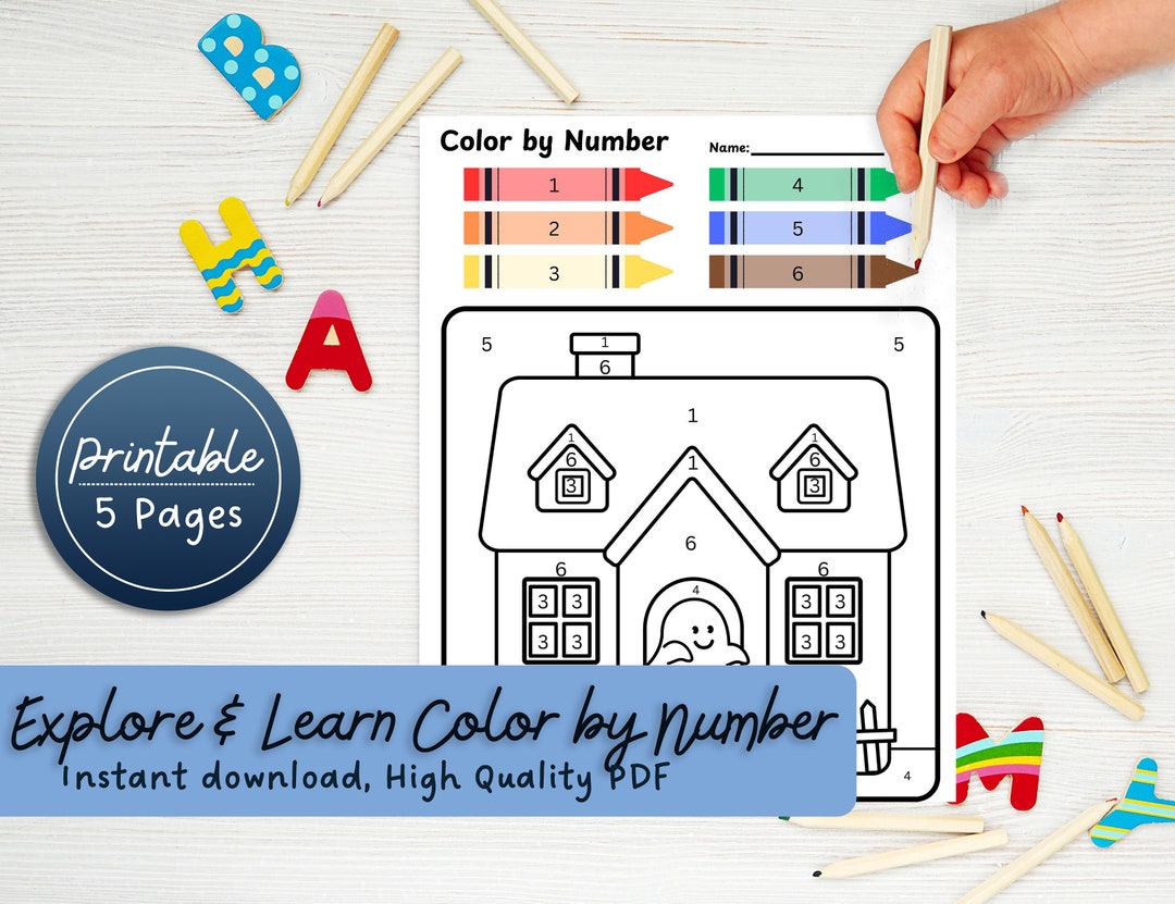 Pre-k Color by Number Printable Worksheet, Educational Activity ...
