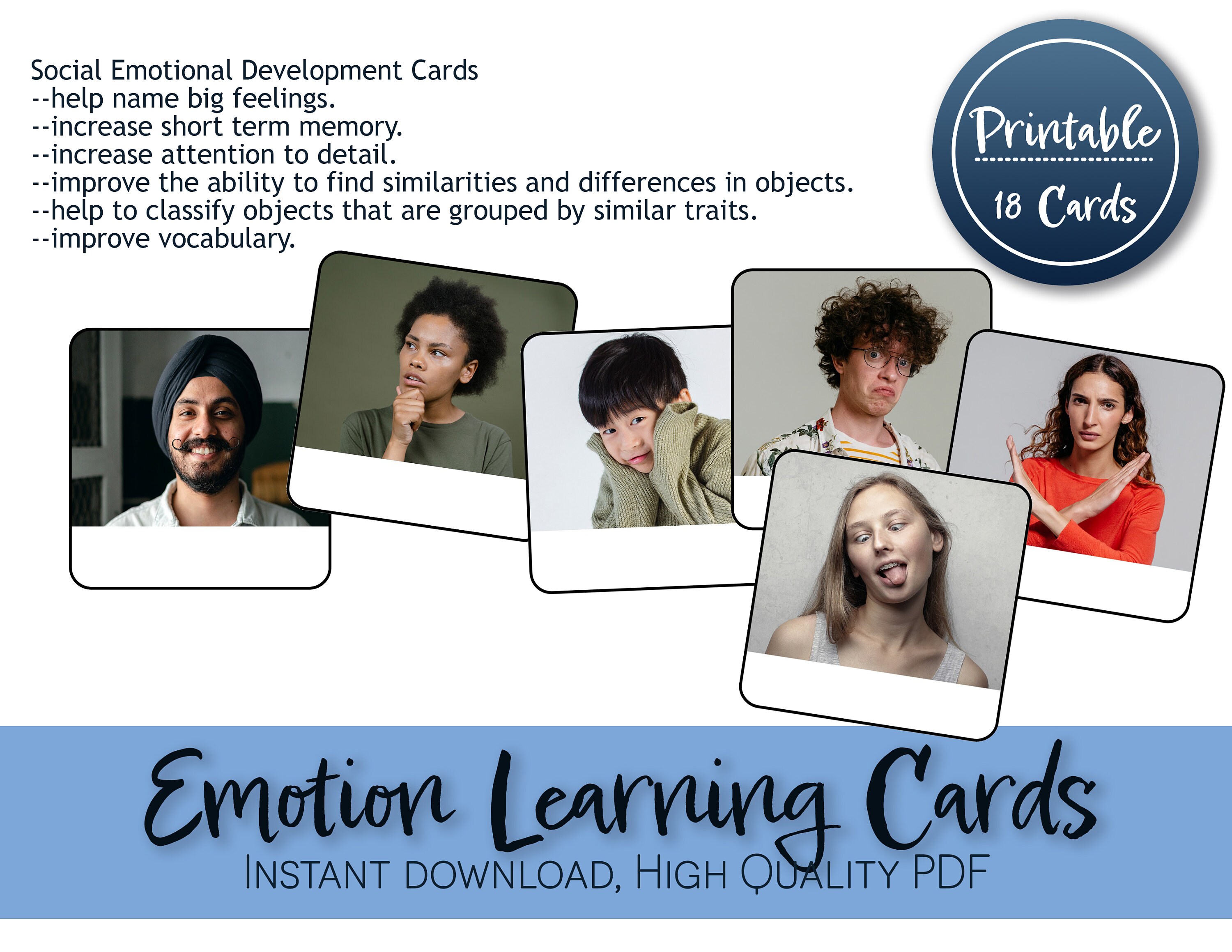 Emotion Cards | Social Emotional Home School 3 Part Nomenclature ...