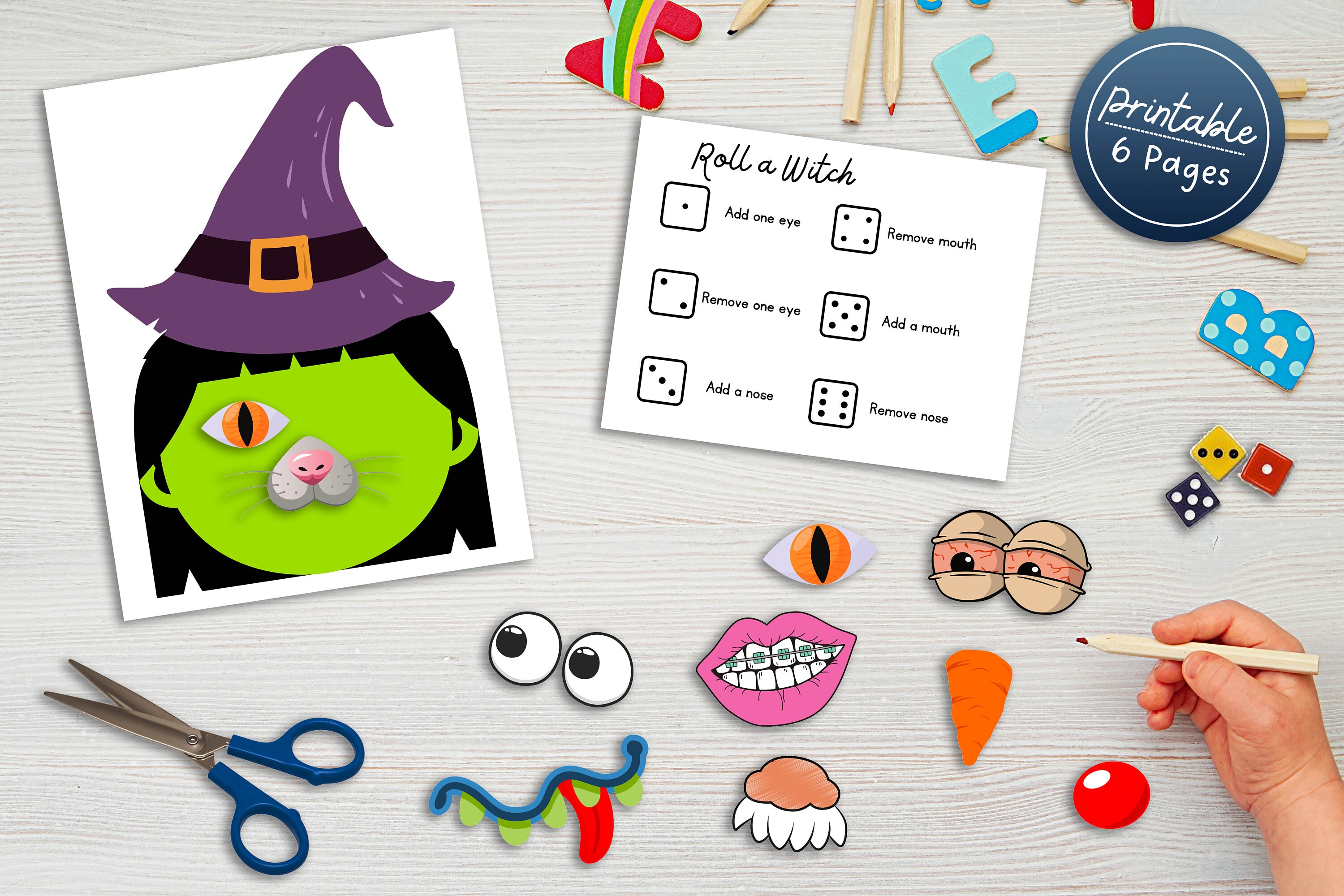Build a Witch | Cut and Paste Fall Activity Cutting Practice Toddler ...