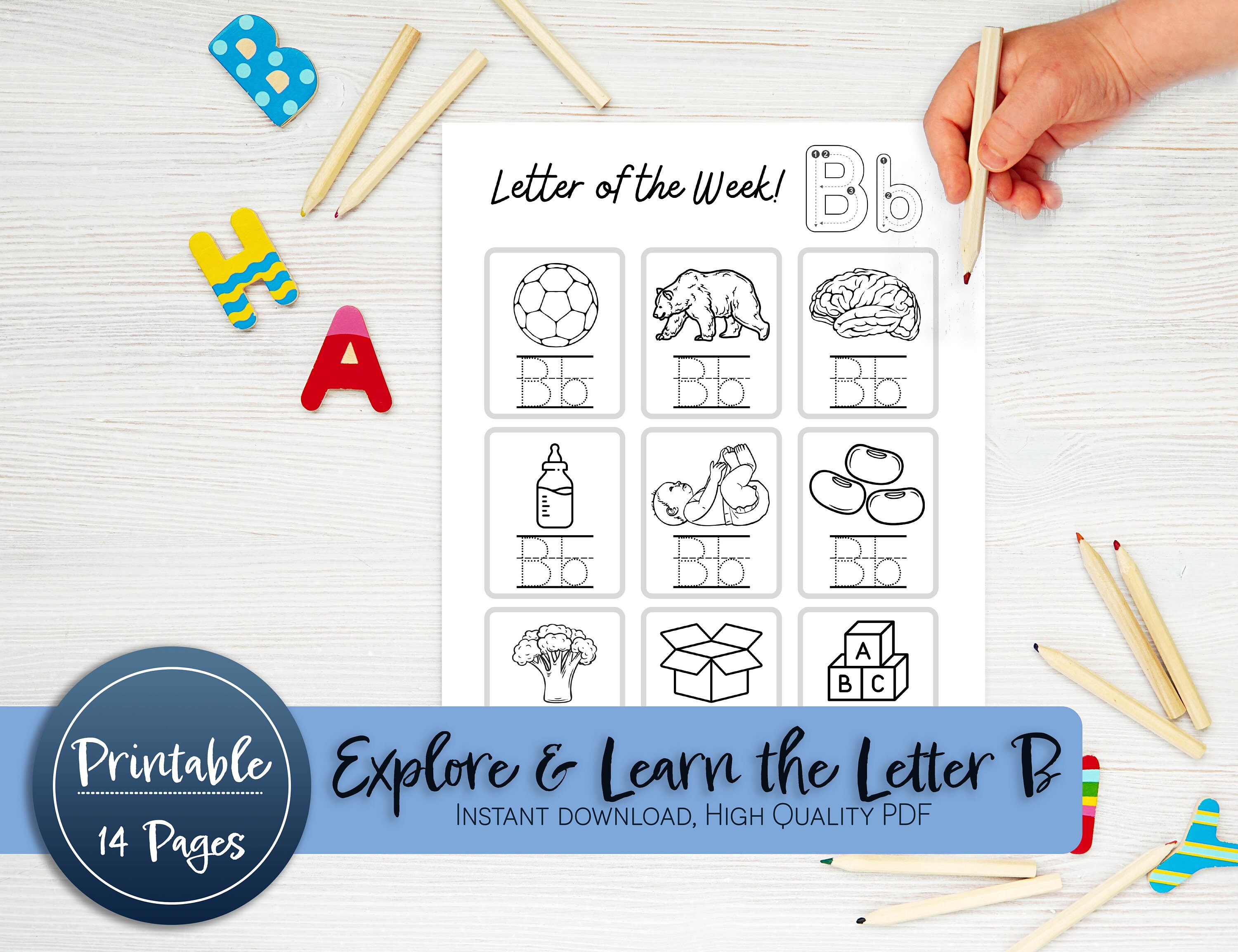 Letter of the Week B - Alphabet Learning, Preschool Worksheets ...