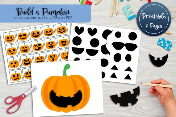 Build a Pumpkin Cut and Paste Fall Activity Early Shapes - Etsy