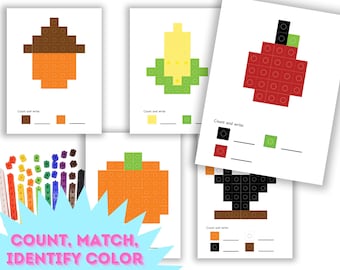 Halloween Snap Cubes Mats, Connecting Cubes Task Cards, Preschool ...