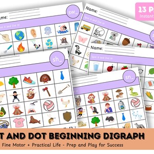 Beginning Digraph Spot and Dot | Phonics CVC Amplify Phonemic Awareness ...